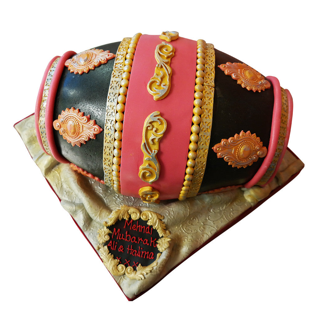 Mendhi Drum Cake - Buy Online Free Next Day Delivery — New Cakes